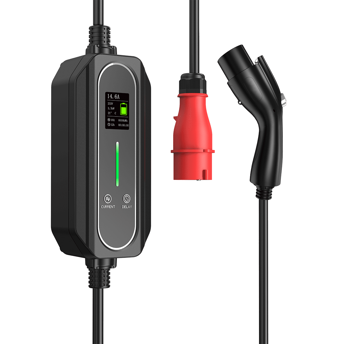 11KW 22KW GB/T AC 3-phase Portable EV Charger with LCD Screen -EV ...
